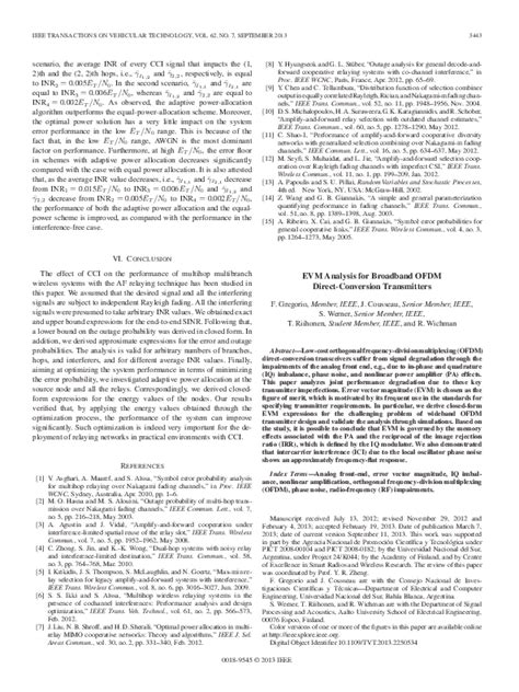 Pdf Evm Analysis For Broadband Ofdm Direct Conversion Transmitters