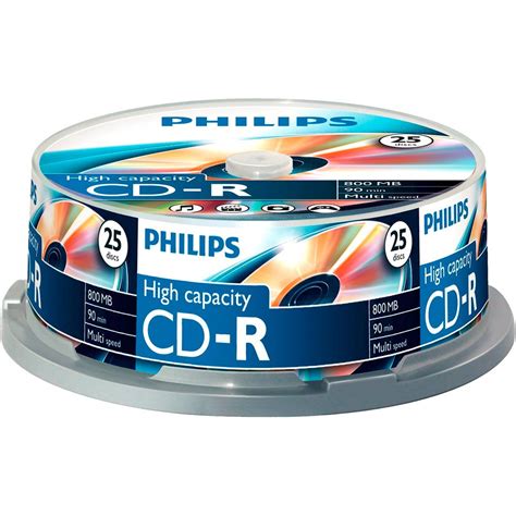 Philips Cd R 800mb High Capacity Multi Speed 25 Units 白 Techinn