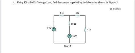 Solved Using Kirchhoff S Voltage Law Find The Current Chegg
