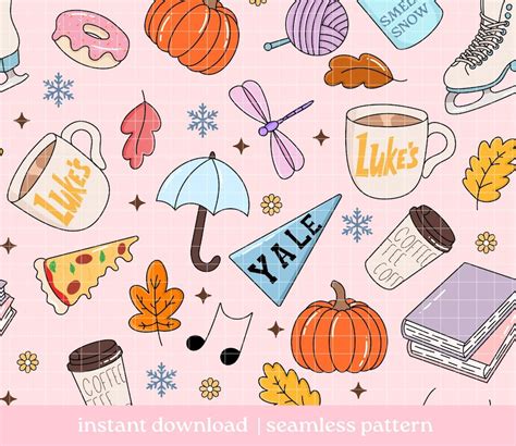 Gilmore Girls Seamless Pattern Stars Hollow Pattern Digital Download Seamless Pattern Repeat