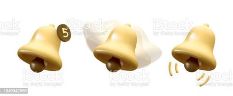 사실적인 3d 알림 벨 아이콘 세트입니다 흰색 배경에 고립 된 황금 경고 종 벡터 일러스트레이션 0명에 대한 스톡 벡터 아트 및 기타 이미지 Istock