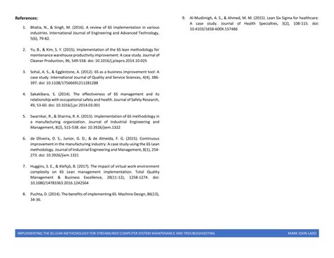 Implementing The 6s Lean Methodology For Streamlined Computer System Maintenance And