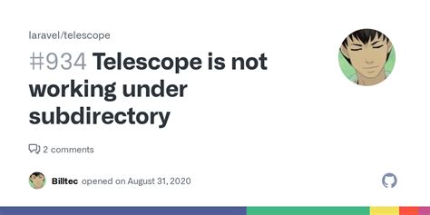 Telescope Is Not Working Under Subdirectory · Issue 934 · Laraveltelescope · Github