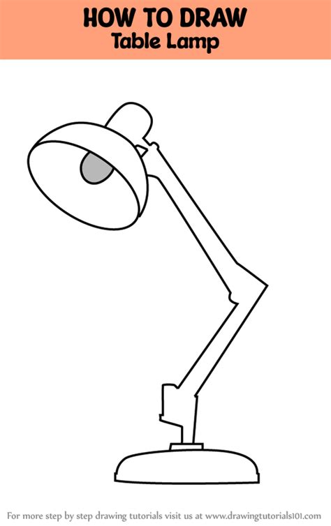 How To Draw Table Lamp Furniture Step By Step DrawingTutorials