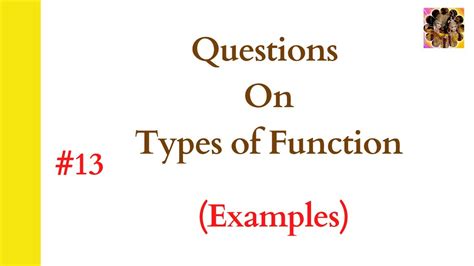 13 Questions On Types Of Function Bijective Function Injection Surjection