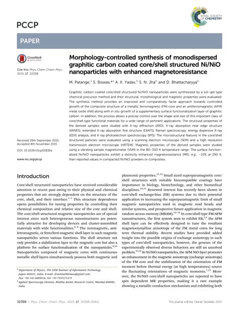 Pdf Morphology Controlled Synthesis Of Monodispersed Graphitic Carbon Coated Core Shell