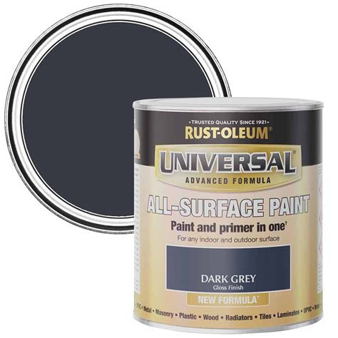 Rust Oleum Universal Gloss Dark Grey All Surface Paint Ml Homebase