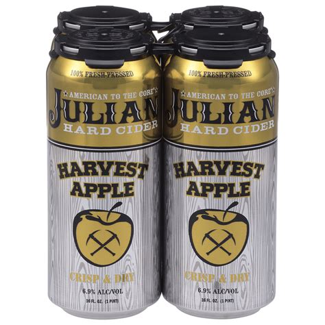 Julian Hard Cider Hard Cider Crisp And Dry Harvest Apple 16 Fl Oz