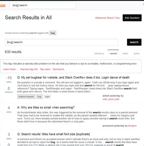 Search Within Tag No Longer Works Meta Stack Overflow