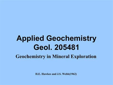 Applied Geochemistryppt