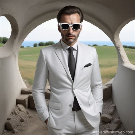 Image Of A 50 Year Old Man Smiling In Luxury Bunker Stable Diffusion