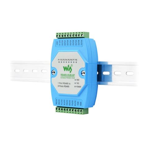 Industrial Grade Isolated 8 Ch Rs485 Hub Rail Mount Support Wide Baud Rate Range Rs485 Hub 8p