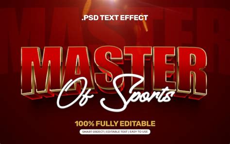 Master Psd Editable Text Design With A Red Background Premium Ai