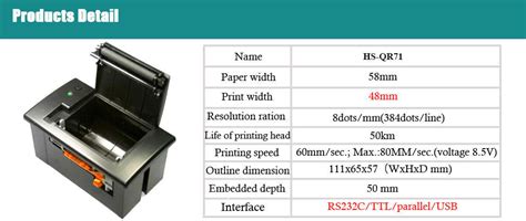 Buy Wholesale China 2 Inch Mini Embedded Thermal Receipt Printer 58mm
