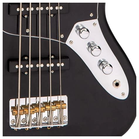 Vintage Vj75 5 String Bass Gloss Black At Gear4music