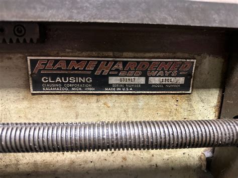 Clausing 1300 1301 Engine Lathe Variable Speed Etech Surplus