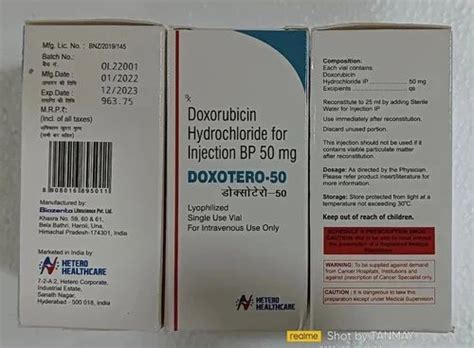 Pfizer Ltd Doxorubicin 50 Mg Injection Dosage Form 10mg And 50mg