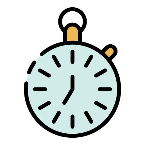 Stopwatch Icon Color Outline Vector Vector Art At Vecteezy