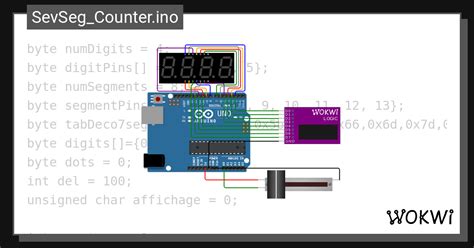 SevSeg Counter Ino Wokwi ESP STM Arduino Simulator