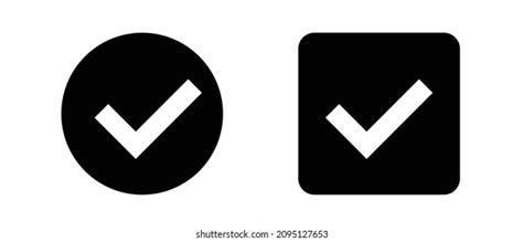 Round Square Checkbox Silhouette Icons Stock Vector Royalty Free