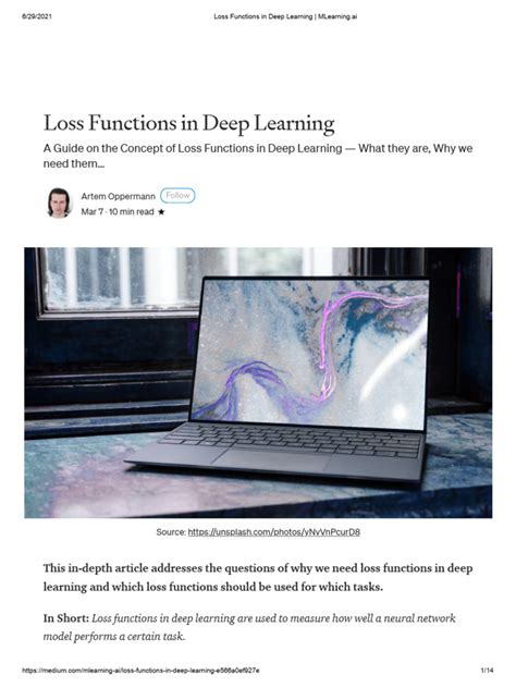 loss functions in deep learning mlearning ai pdf