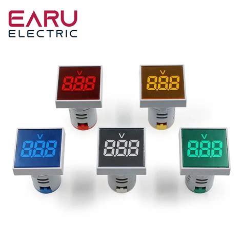 22mm Quadrato Fai Da Te Mini Voltmetro Digitale AC 20 500V Volt Voltmetro Tester Monitor Potenza