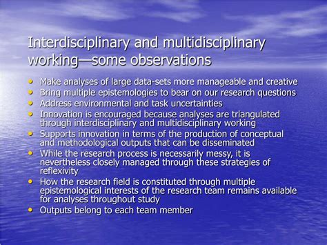 Ppt Interdisciplinary And Multidisciplinary Working In Data Analysis