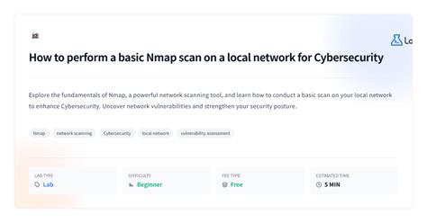 로컬 네트워크 Nmap 기본 스캔 및 사이버 보안 강화 가이드 Labex