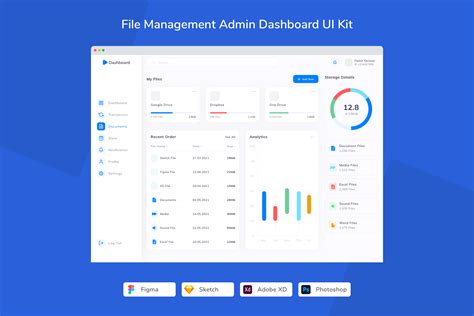 File Management Admin Dashboard UI Kit Graphic By Betush Creative Fabrica