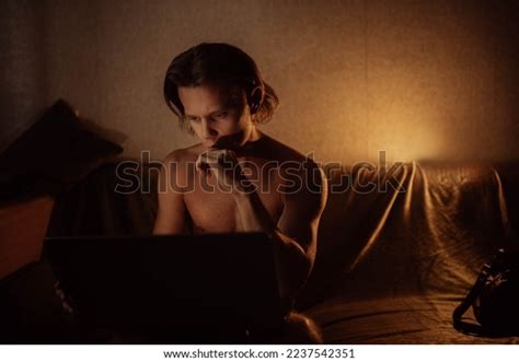 Sexy Man Naked Torso Laptop Cozy Stock Photo Shutterstock