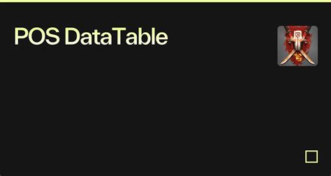 Pos Datatable Codesandbox