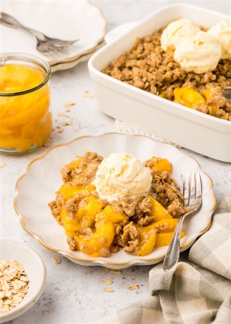 Peach Crisp With Canned Peaches Fab Everyday