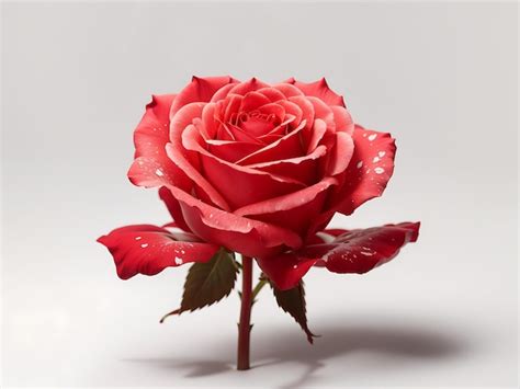 Premium Photo Rose Red Flower On White Background