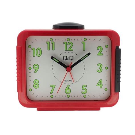 Qandq Analog Bedside Clock Red 0286g502y Timecentre