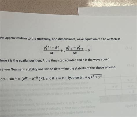 Solved An Approximation To The Unsteady One Dimensional