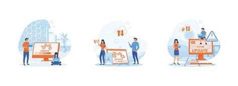 People Update Operation System Updating Operation In Computing And Installation Programs