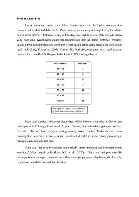 Stem And Leaf Plot Pareto Simpulan Numerik Stem And Leaf Plot Untuk Membuat Sajian Data