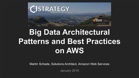 2016 Utah Cloud Summit Big Data Architectural Patterns And Best