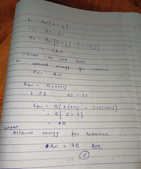 Q27 A Diatomic Molecule Has Vibrational States With Energies E H V And Rotational