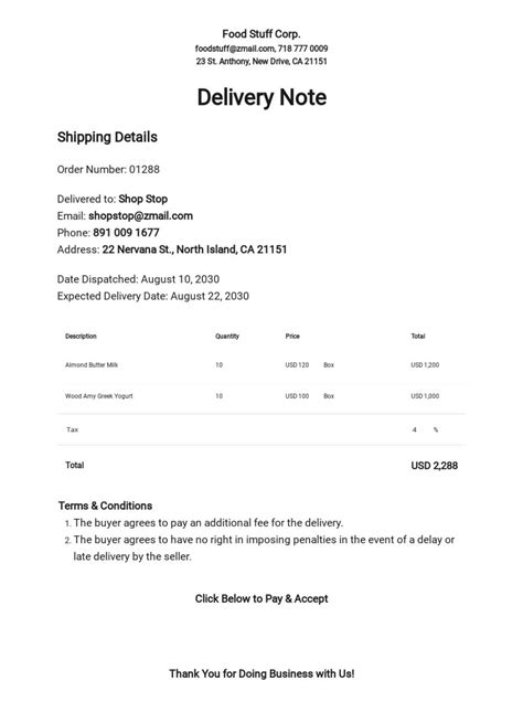 Free Printable Internal Delivery Note Template Excel Idtcenter