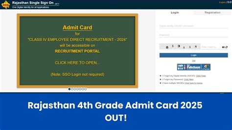 4th Grade Admit Card 2025 डाउनलोड करें राजस्थान चतुर्थ श्रेणी भर्ती