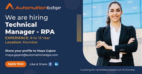 Careers At Automationedge On Linkedin Technical Manager Rpa Careers