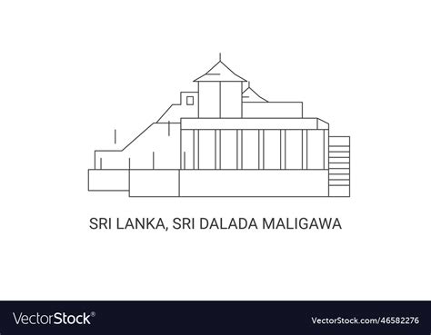 Sri Lanka Dalada Maligawa Travel Landmark Vector Image