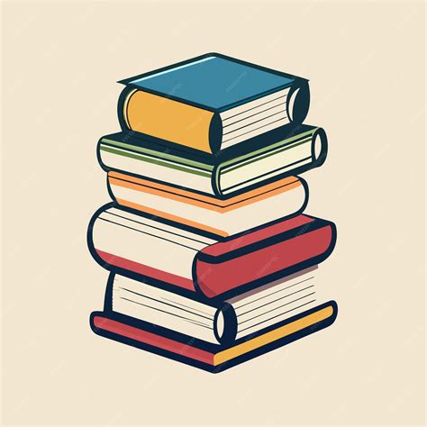 Ручной обращается плоский дизайн стопки книг иллюстрации | Премиум векторы