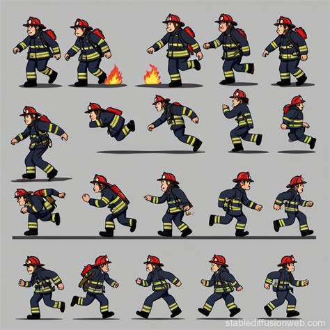 Sprite Sheet With Running And Jumping Animation Cels For A Archer Game