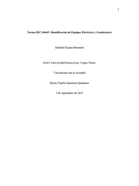 Norma Iec 60445 Identificación De Equipos Eléctricos Y Conductores