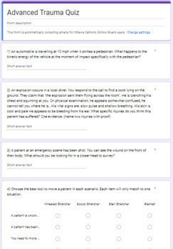 Paramedic Emt Advanced Trauma Management Quiz By Simulation Education