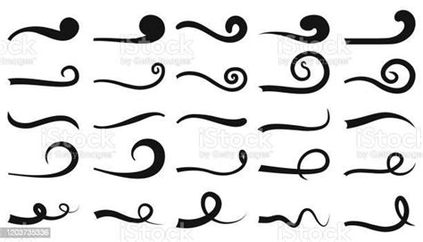 타이포그래피 스와시 및 스워시 테일 밑줄텍스트 테일 타이포그래피 로고 글꼴에 대한 복고풍 Swishes 및 스와시 스톡 벡터