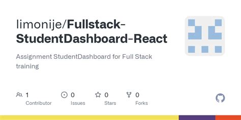 Github Limonije Fullstack Studentdashboard React Assignment Studentdashboard For Full Stack