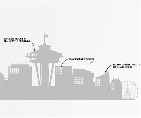 Seattle Skyline Silhouette Digital Etsy